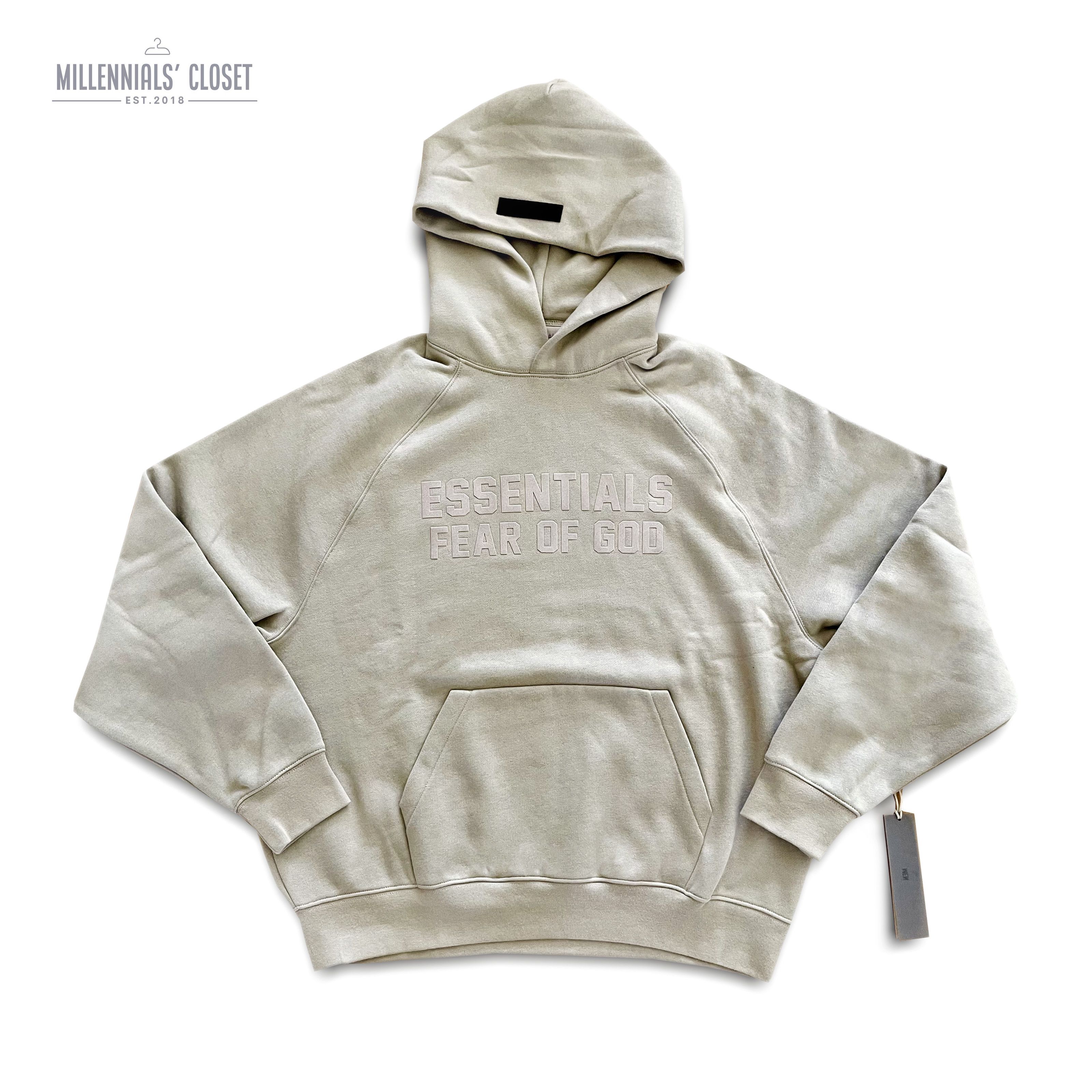 Fear of God Fear of God Essentials Hoodie Smoke 2022 size XL | Grailed