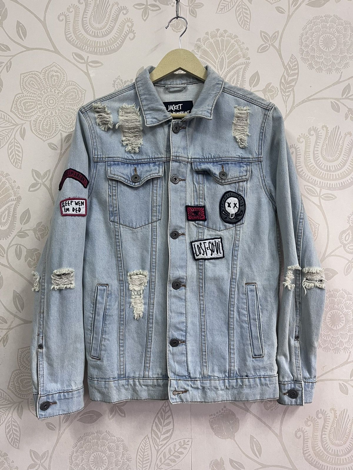 Distressed Denim Rebel Denim Jacket Punk Tokyo Distressed With Patches ...