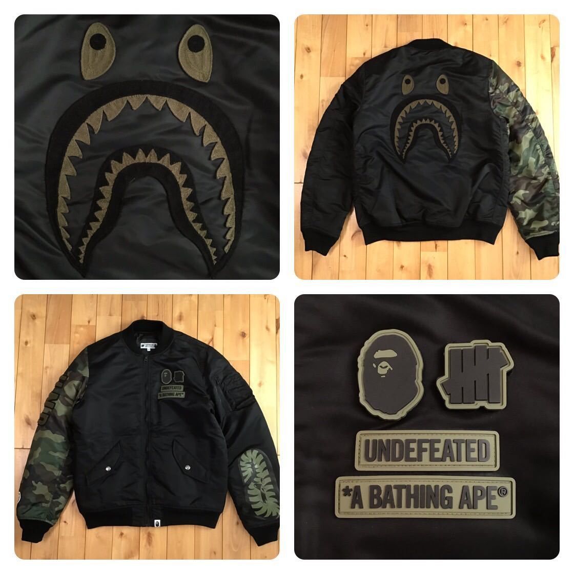 Bape × Undefeated BAPE × undefeated shark MA-1 bomber jacket ape | Grailed