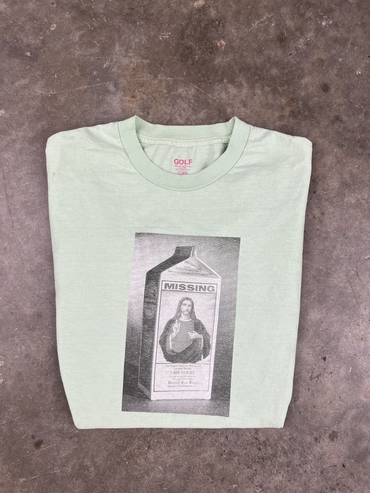 Golf Wang Golf Wang Missing Jesus Tee Green Large 🥣 ️🧊 Bees Christ Igor ...