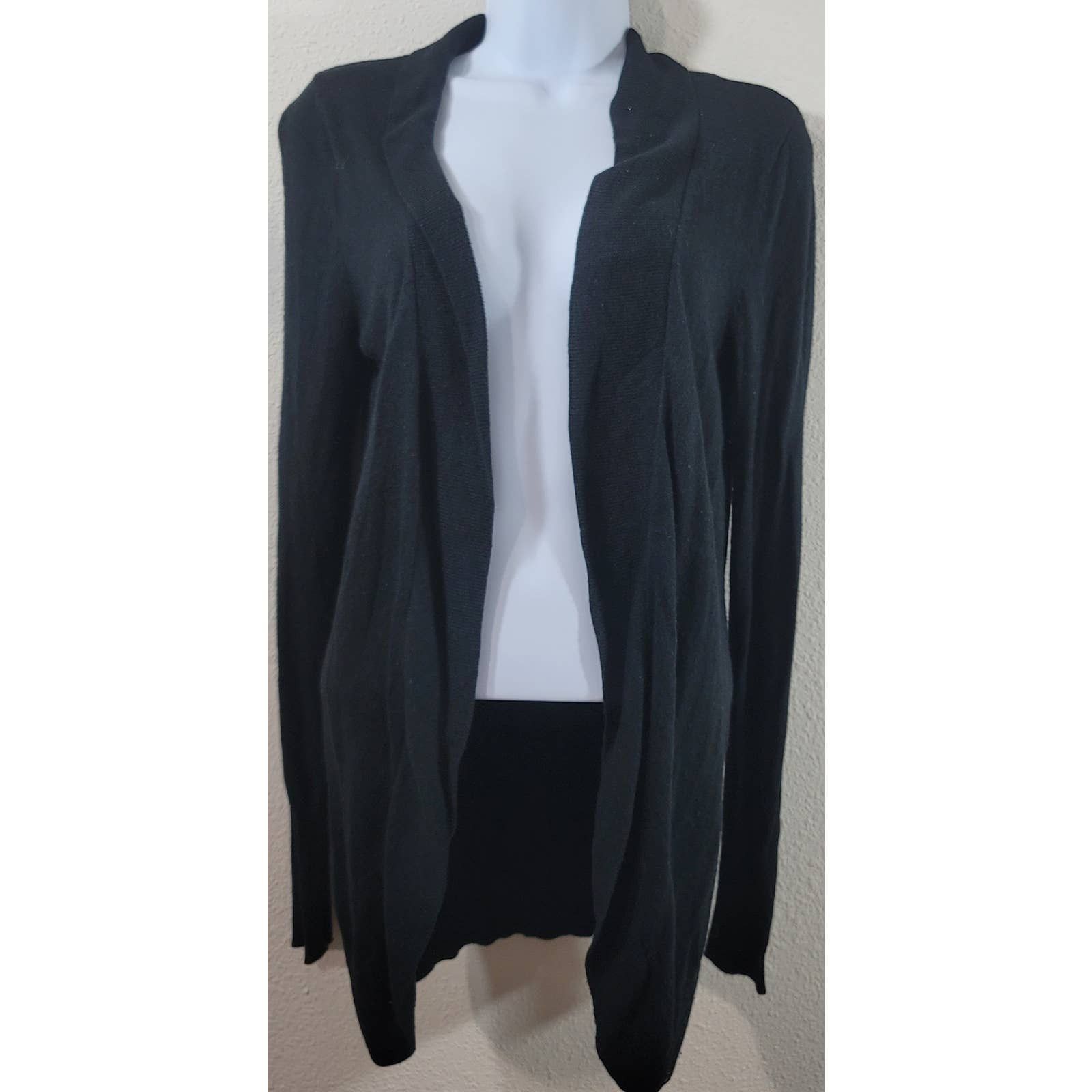 Mossimo Mossimo Black Open Front Cardigan Sweater Medium Lightweight ...