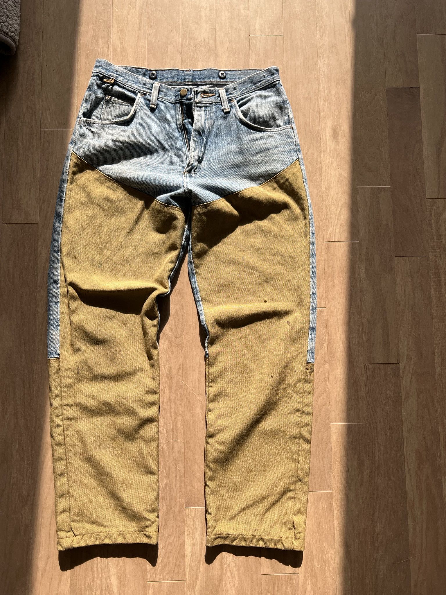 Vintage Wrangler Rugged Wear Two-Tone Jeans | Grailed
