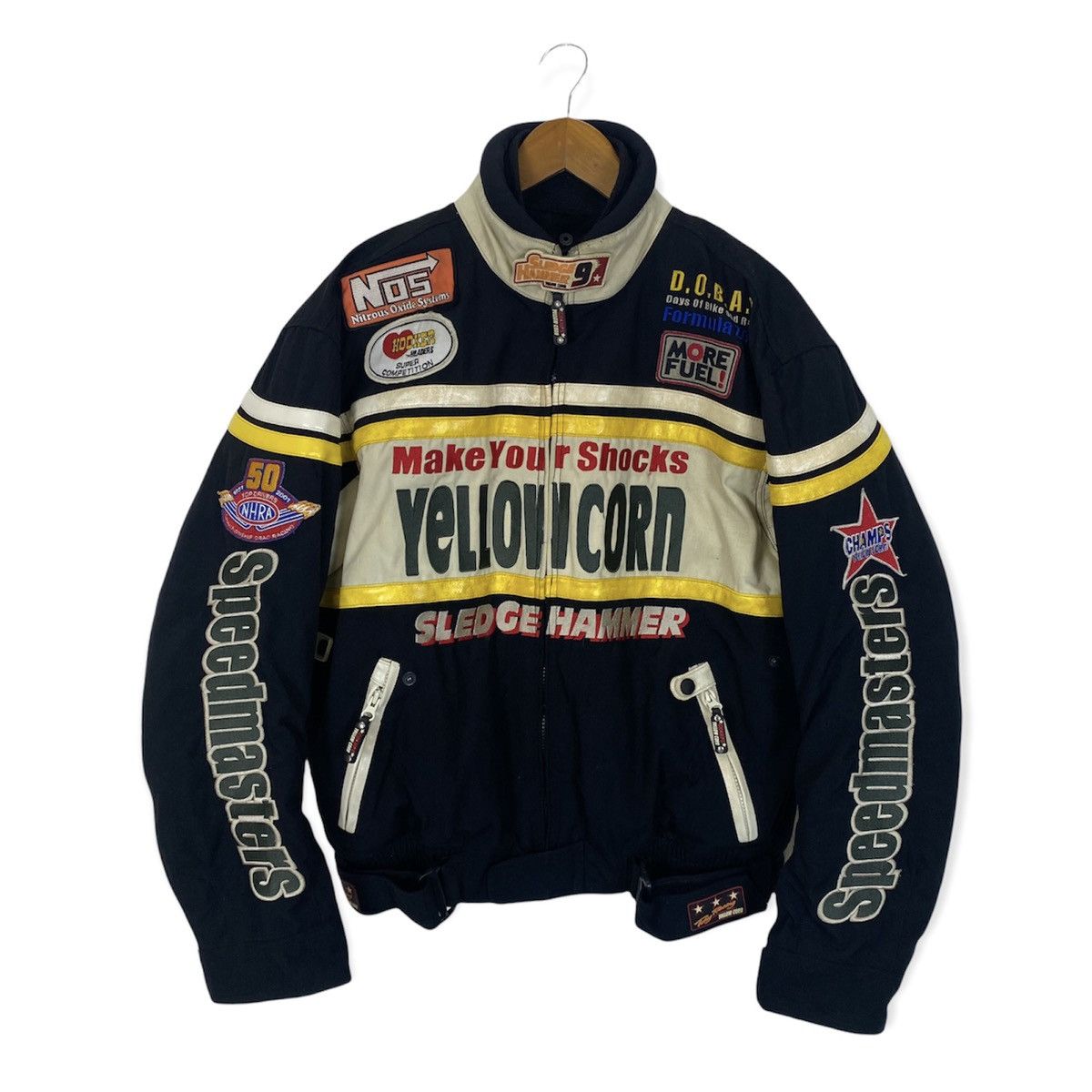 YELLOW CORN YELLOW CORN SLEDGE HAMMER PRO STOCK MOTORCYLE RACING JACKET ...