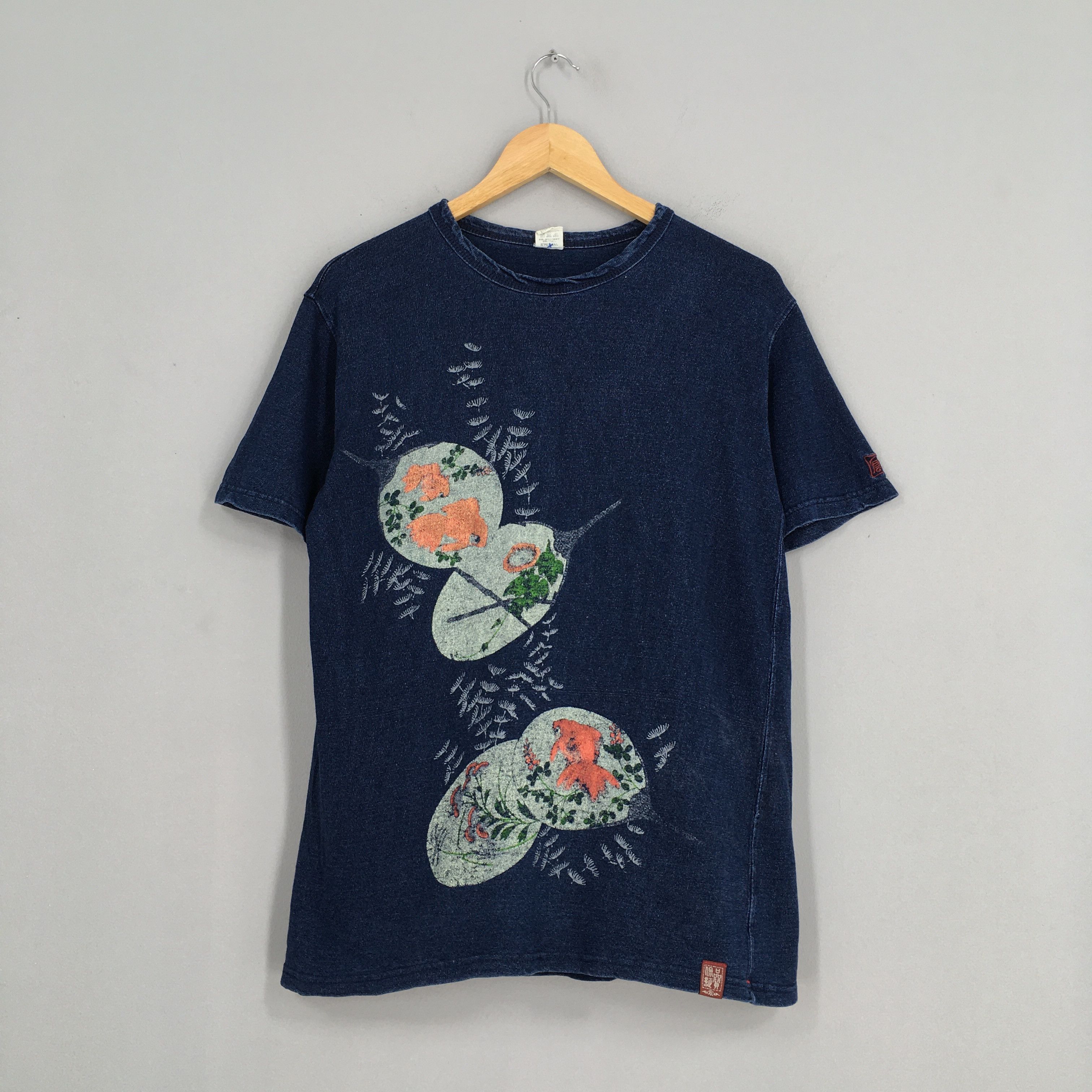 Vintage Vintage Eternal Japan Sakura Floral Indigo Blue Tshirt Small ...