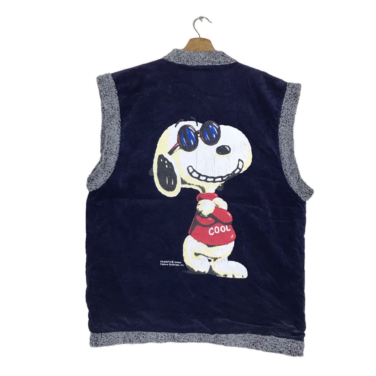 Peanuts Vintage Snoopy Cool Cartoon Network Kimono Fleece Vest | Grailed