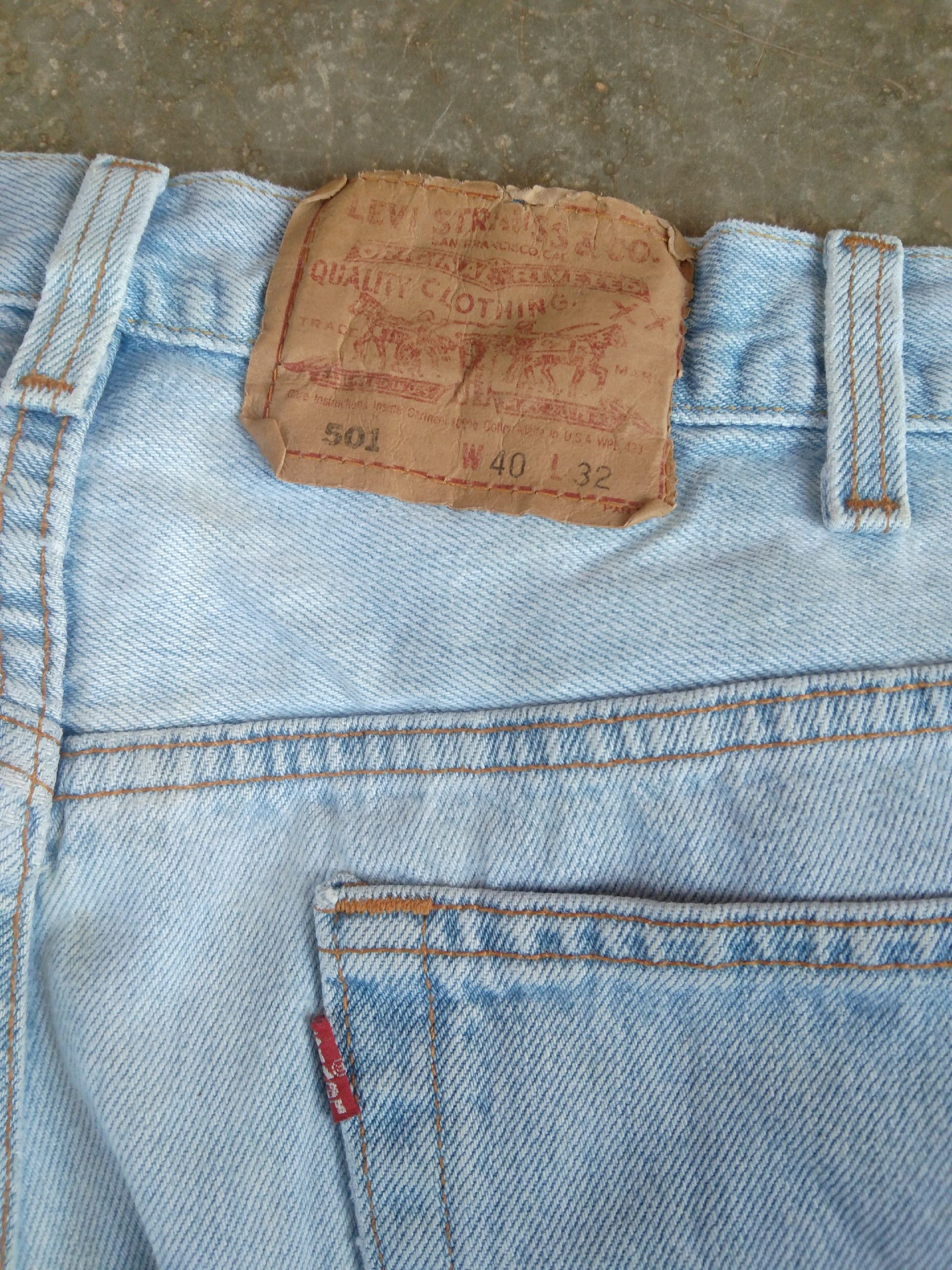 Vintage 90s Vintage Levi's 501 Made In USA Light Wash Jeans 38x31 | Grailed
