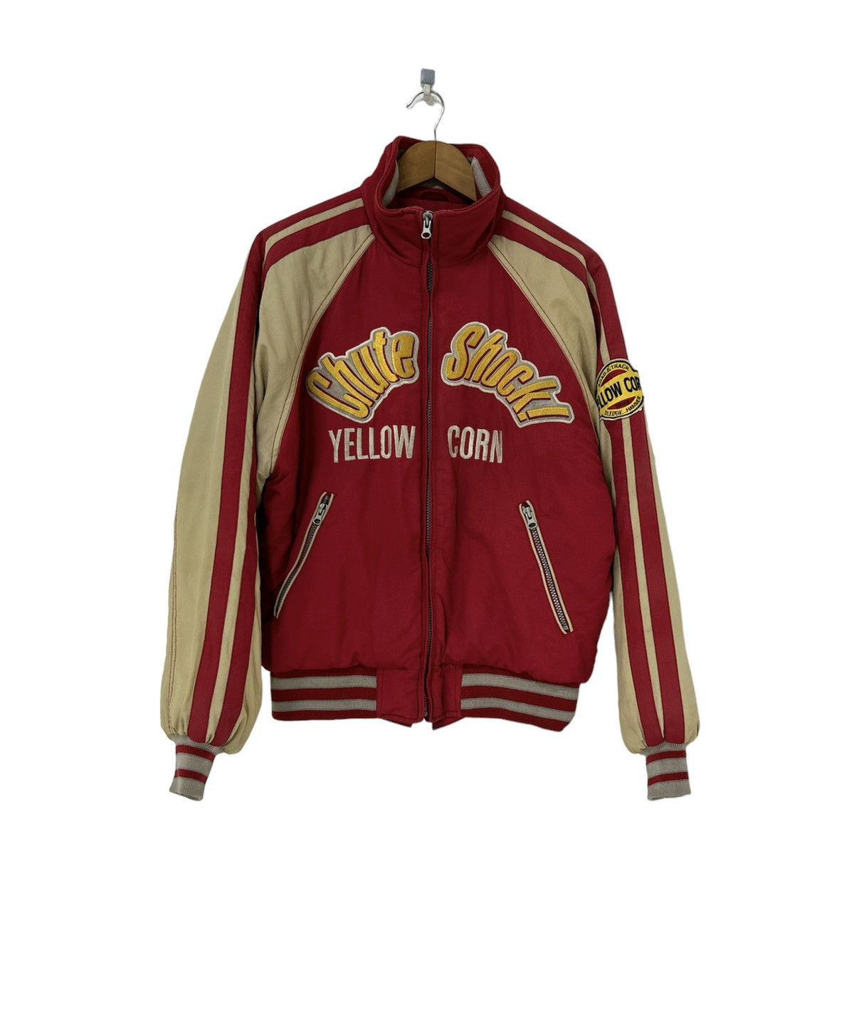 Racing × Yellow Corn Yellow Corn Chute Shock! Varsity Jacket Style ...