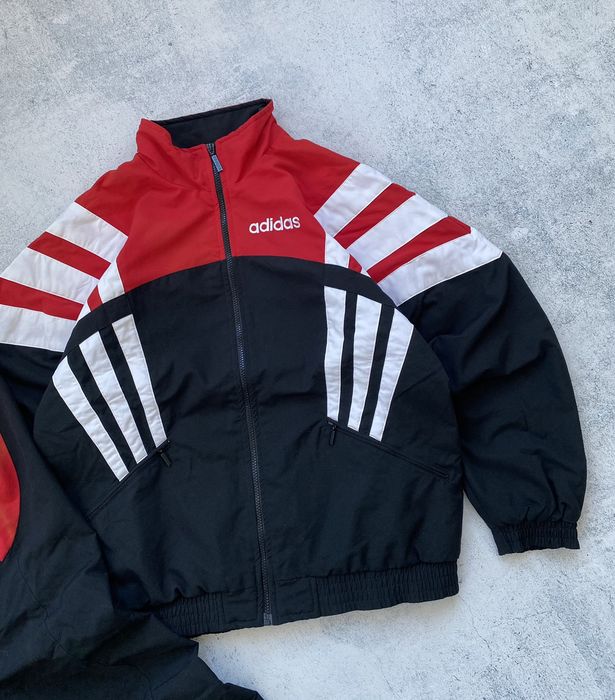Adidas Vintage 90's Adidas Nylon Drill Black Tracksuit Set | Grailed