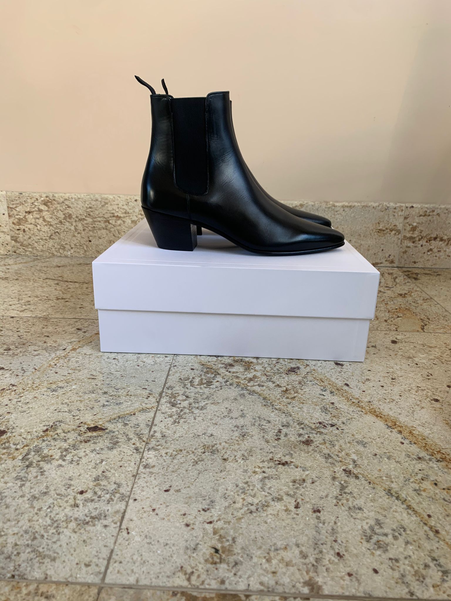 Celine Jacno 60 Leather Boots in Black | Grailed