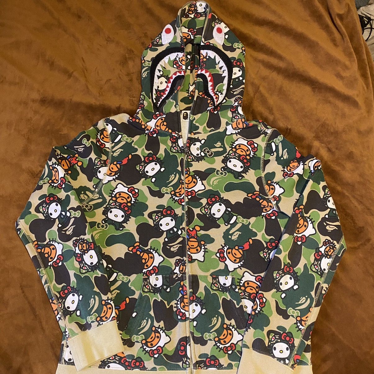 Bape Bape x Hello Kitty Shark Full Zip Hoodie | Grailed