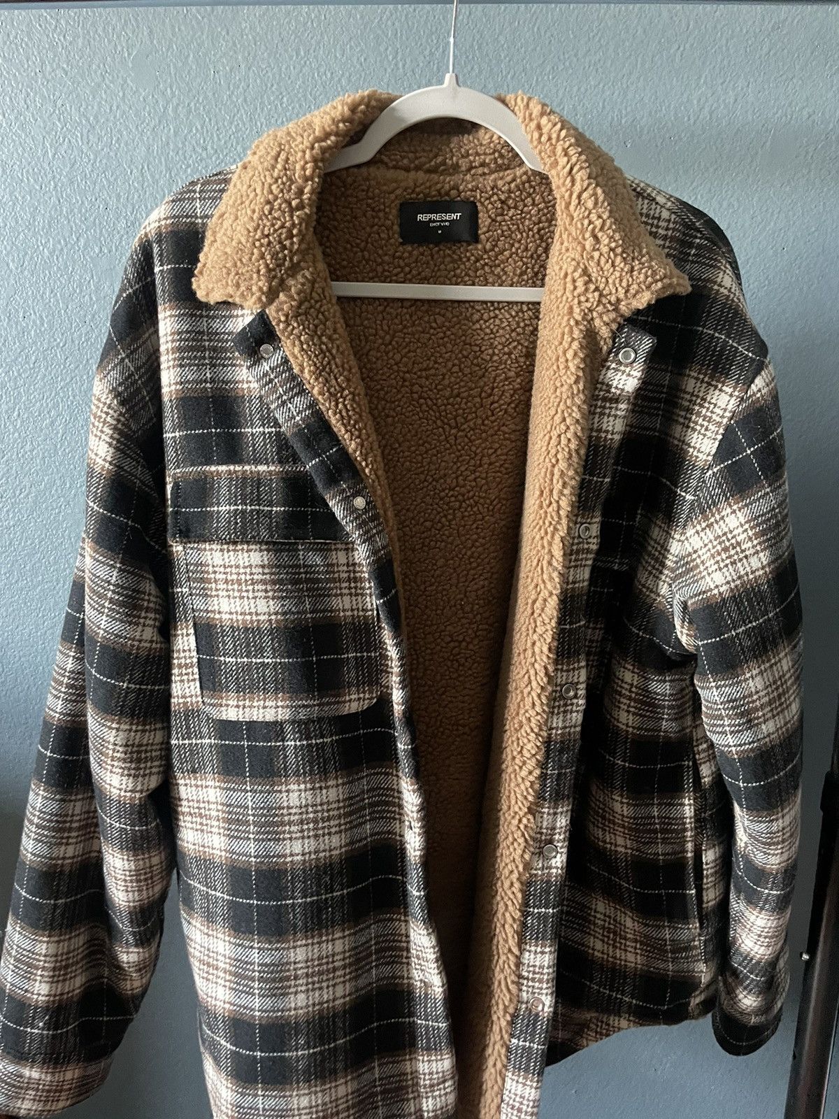 Represent Clo. Represent Oversized Sherpa Flannel Jacket | Grailed