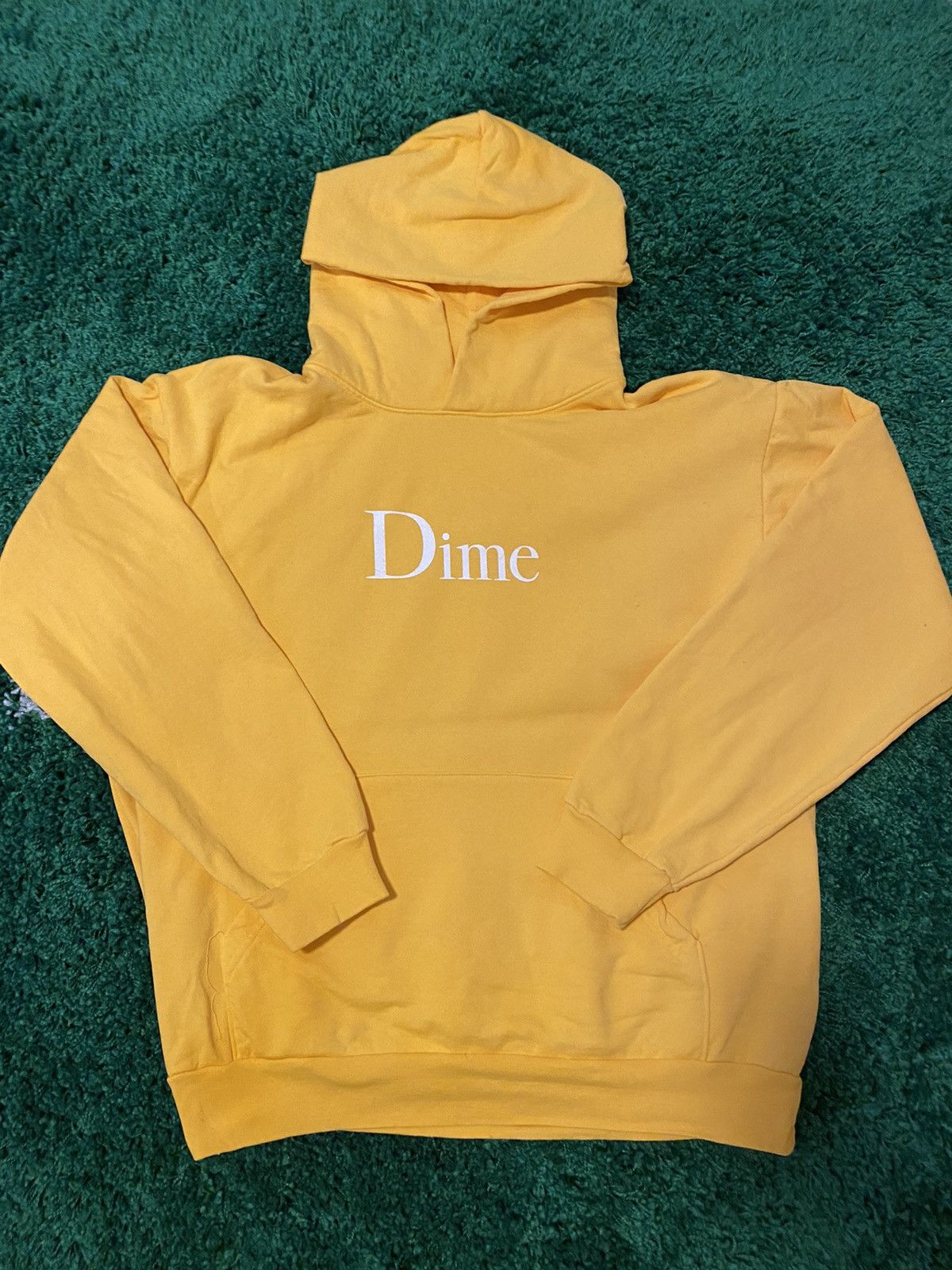 Dime Dime Logo Hoodie Yellow Large | Grailed