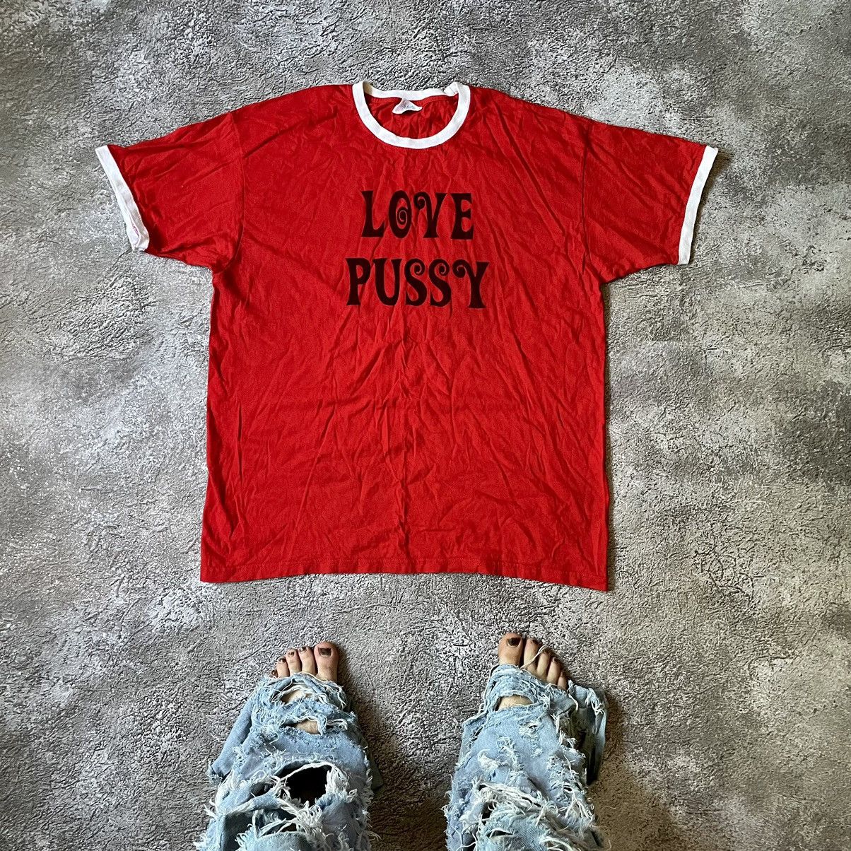 Vintage Vintage Y2k Adult Love Pussy Hates Cats Funny Tee Grailed