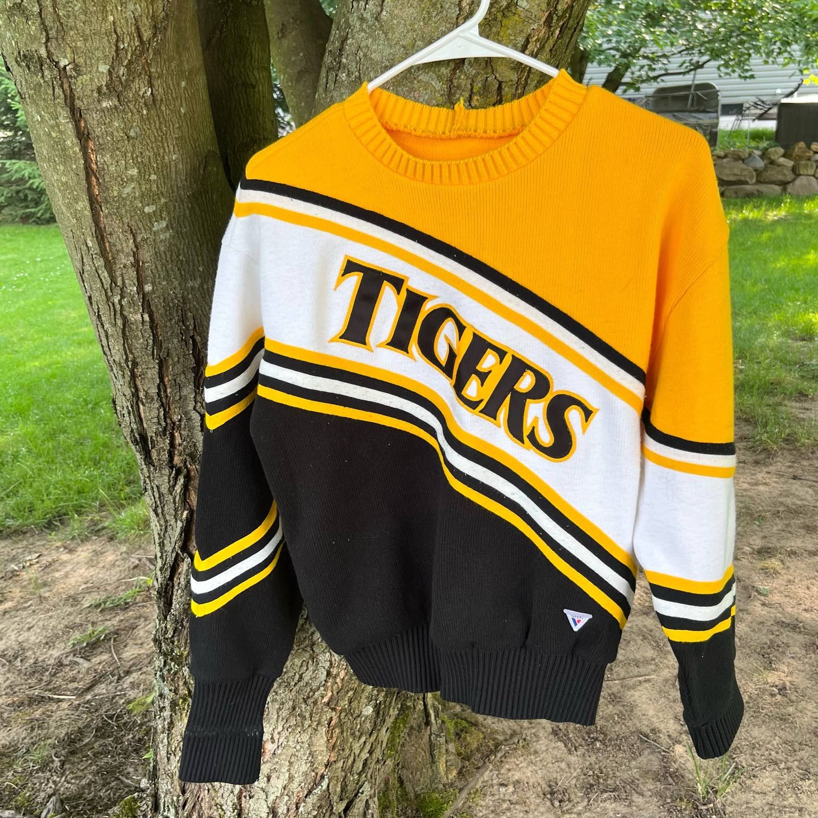 Vintage Vintage 1970s 1980 : Tigers Varsity colorblock sweater | Grailed
