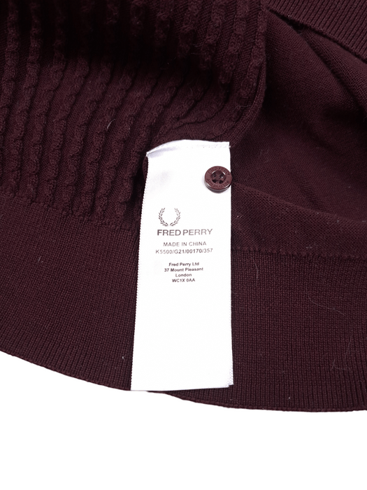 Vintage Vintage Fred Perry Maroon Red Knitted Polo Shirt XXL | Grailed