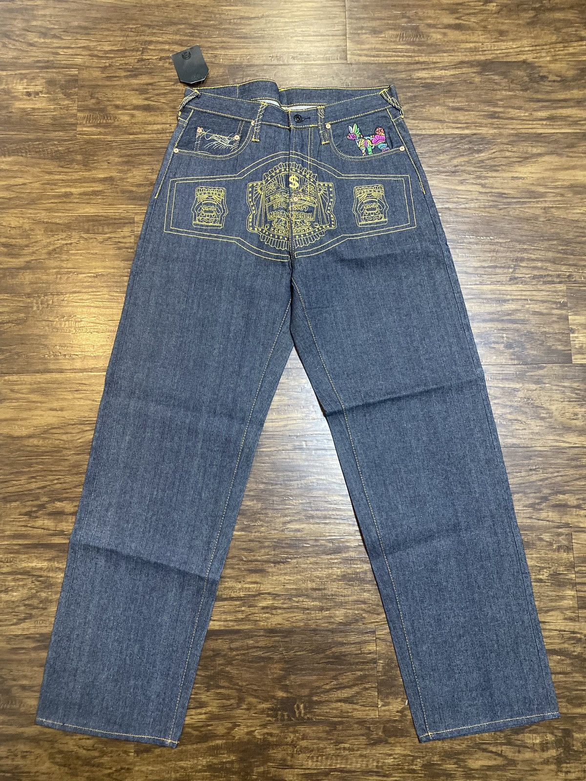 Red Monkey Company NWT $800 RRP RMC Embroidered Red Monkey Jeans dragon ...