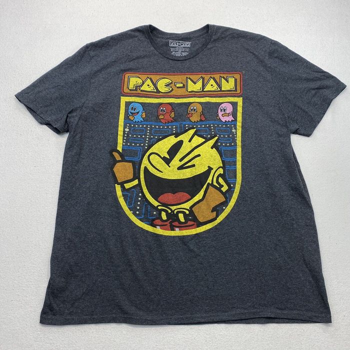 Vintage PAC-MAN Shirt Mens 2XL Short Sleeve Winking Pacman Graphic Dark ...