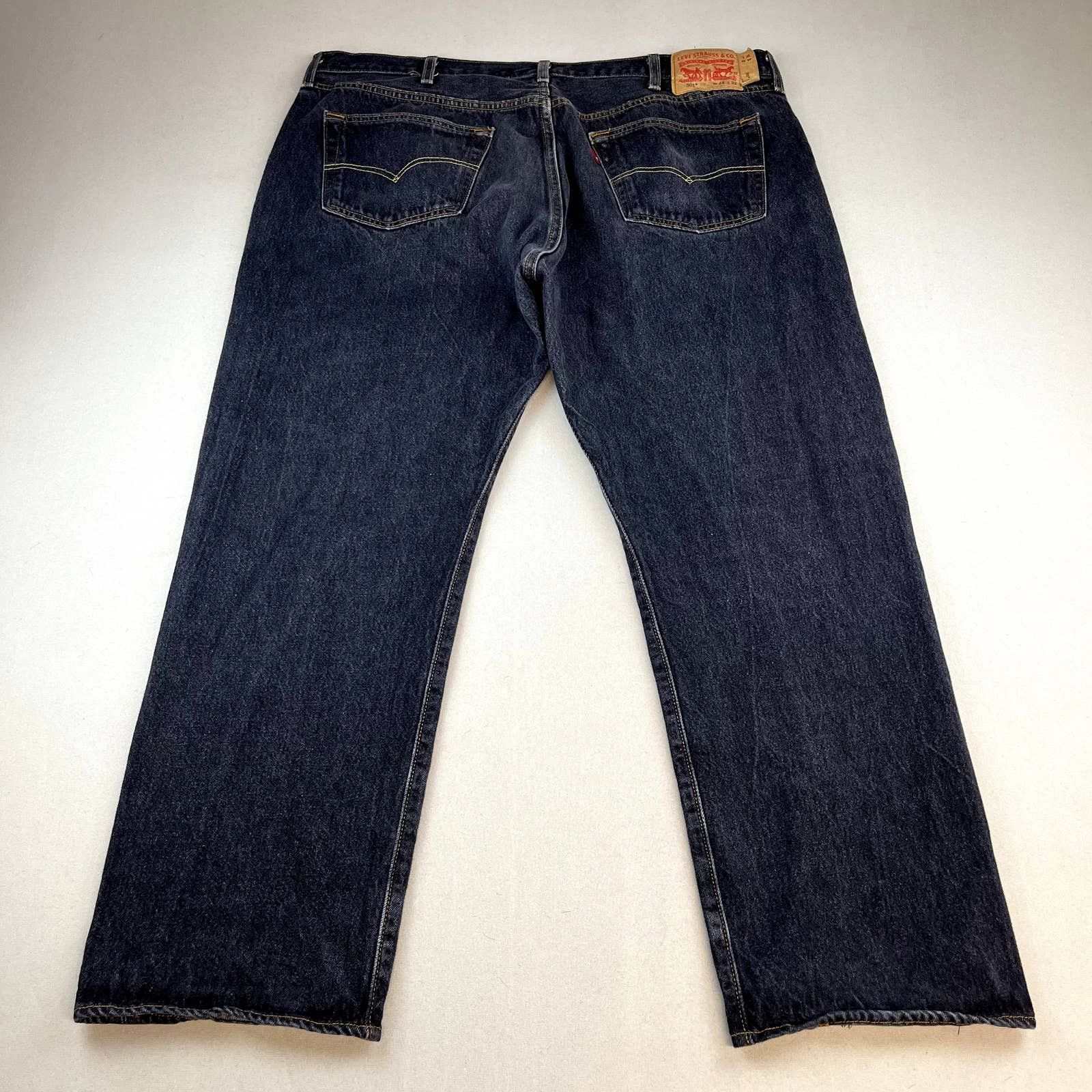 Levi's Levis 501 Jeans 44x32 Black Denim Original Straight Charcoal ...