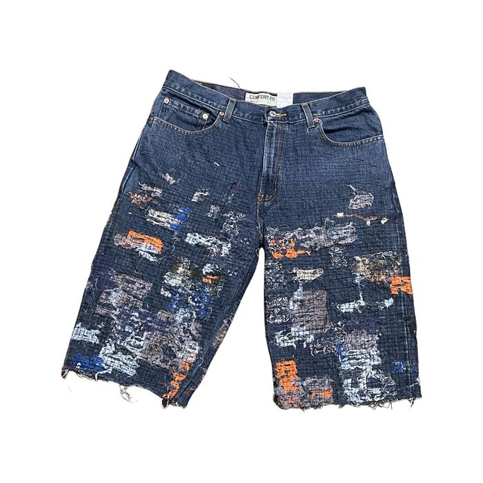 Kapital Sashiko Denim Jean Shorts Patchwork Boro Levis Jorts 33” | Grailed