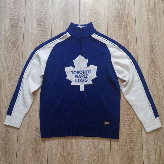 Vintage NHL Toronto maple leafs sweater 1/4 zip big logo | Grailed