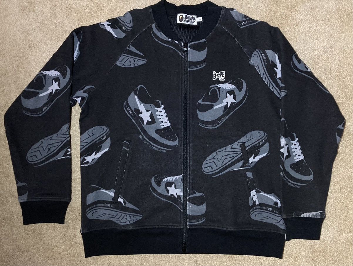 Bape 2018 Bape BapeSta Shoes Graphic Bomber Jacket All Over Large | Grailed