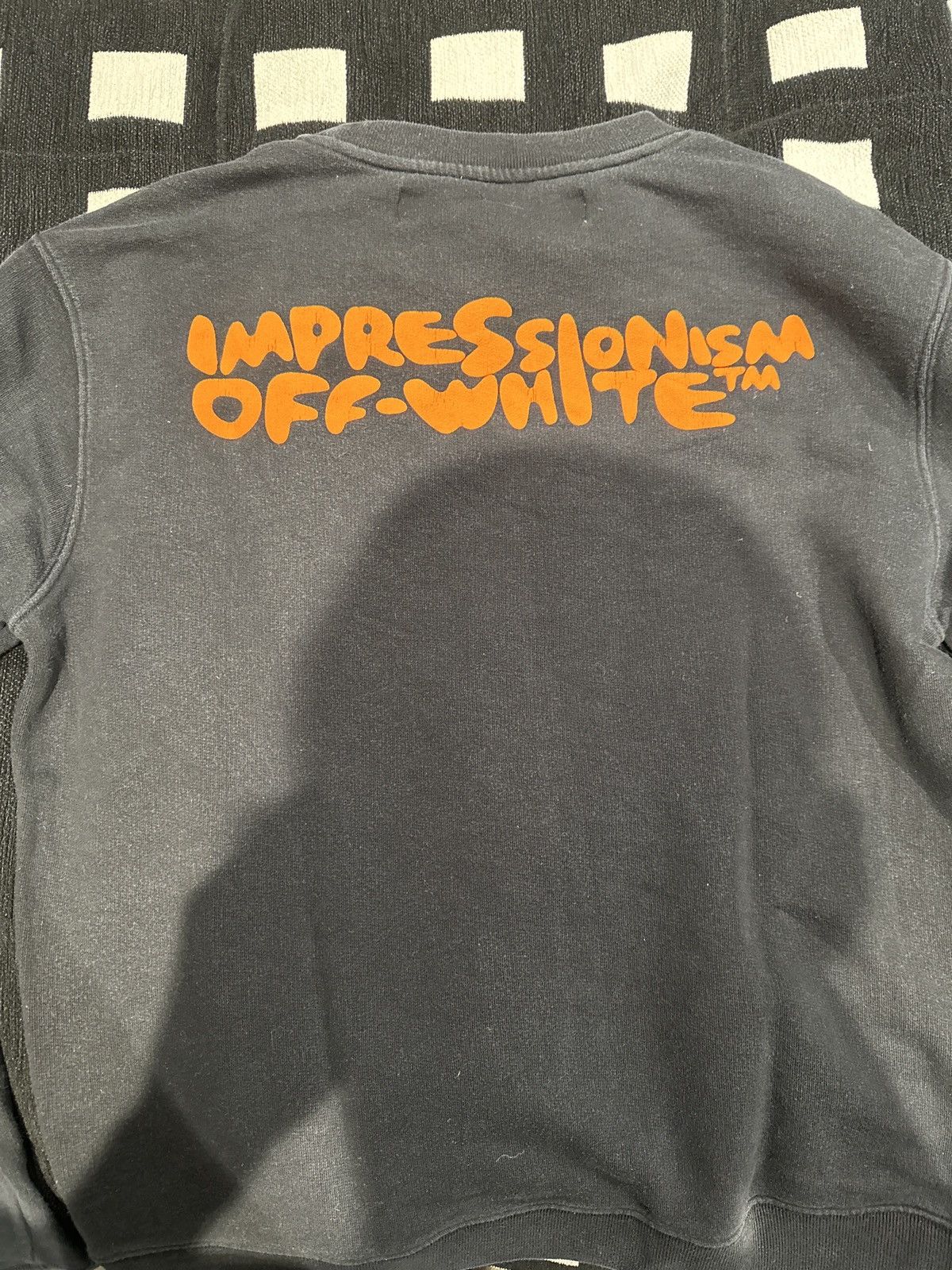 Off-White Off White Impressionism Orange Bubble Lettering Crewneck ...