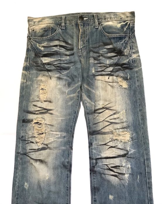 If Six Was Nine SEMANTIC DESIGN BLEACH DISTRESSED JEANS | Grailed