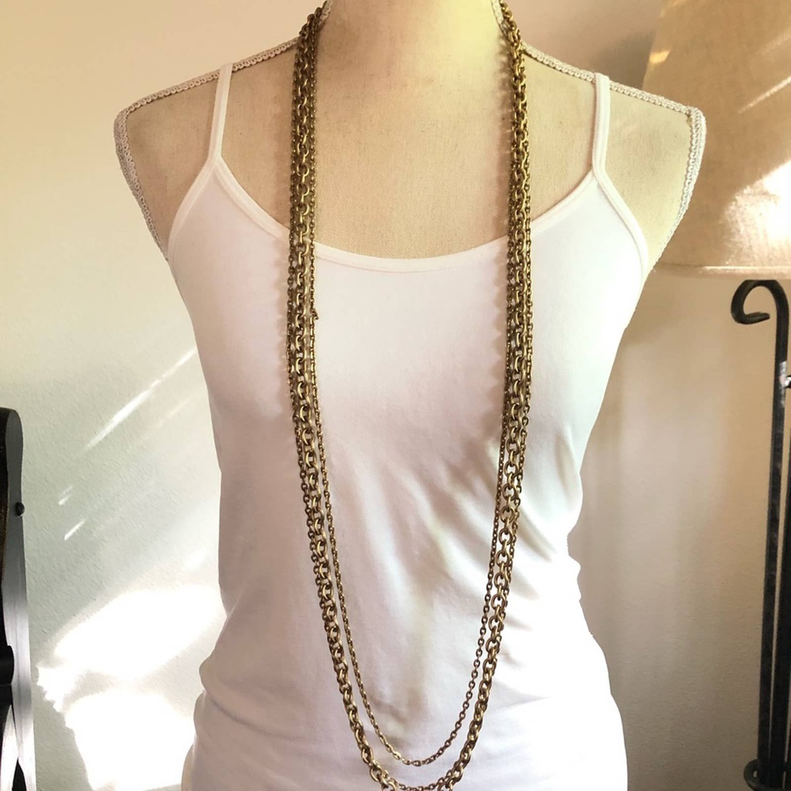 Vintage Vintage 70s gold plated triple strand chain necklace | Grailed