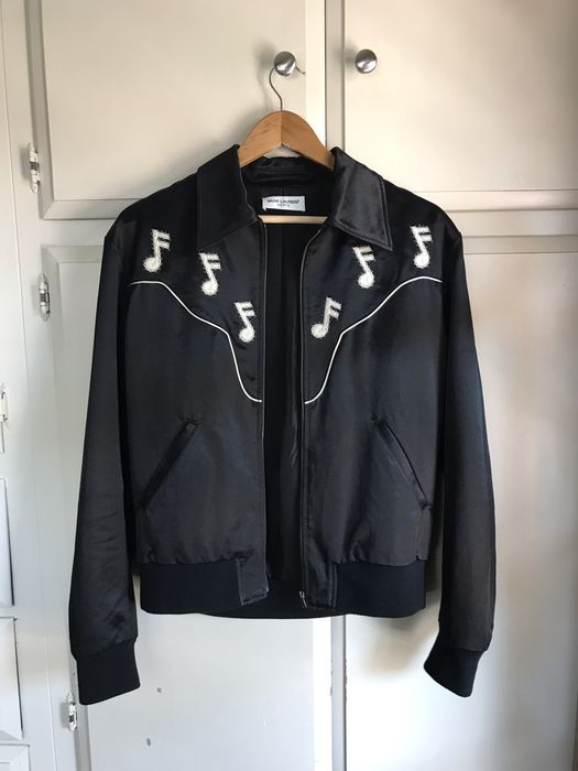 Saint Laurent Paris Silk Music Note Jacket | Grailed