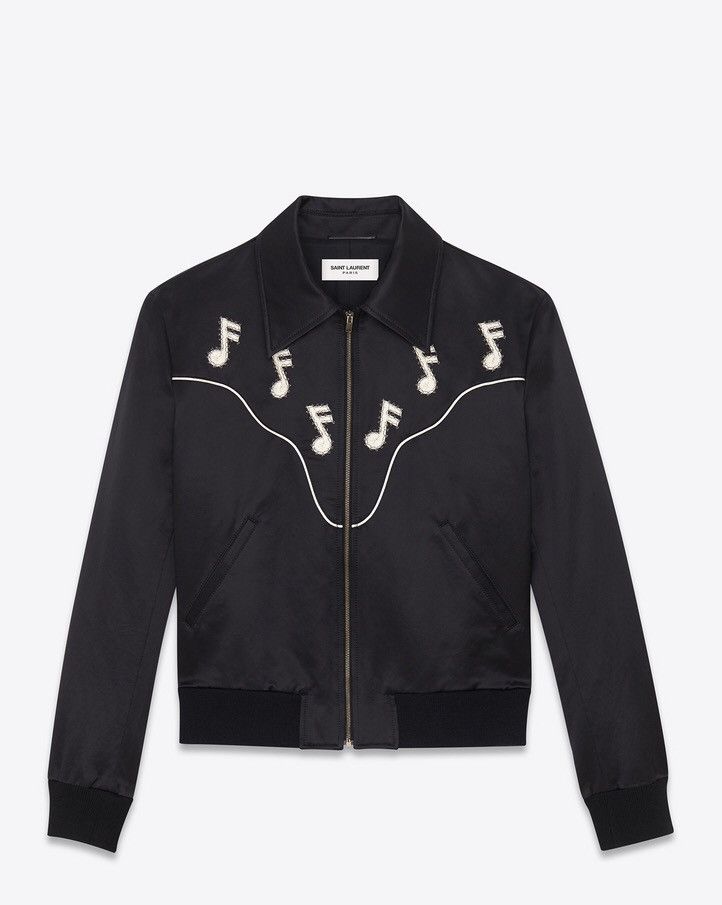 Saint Laurent Paris Silk Music Note Jacket | Grailed