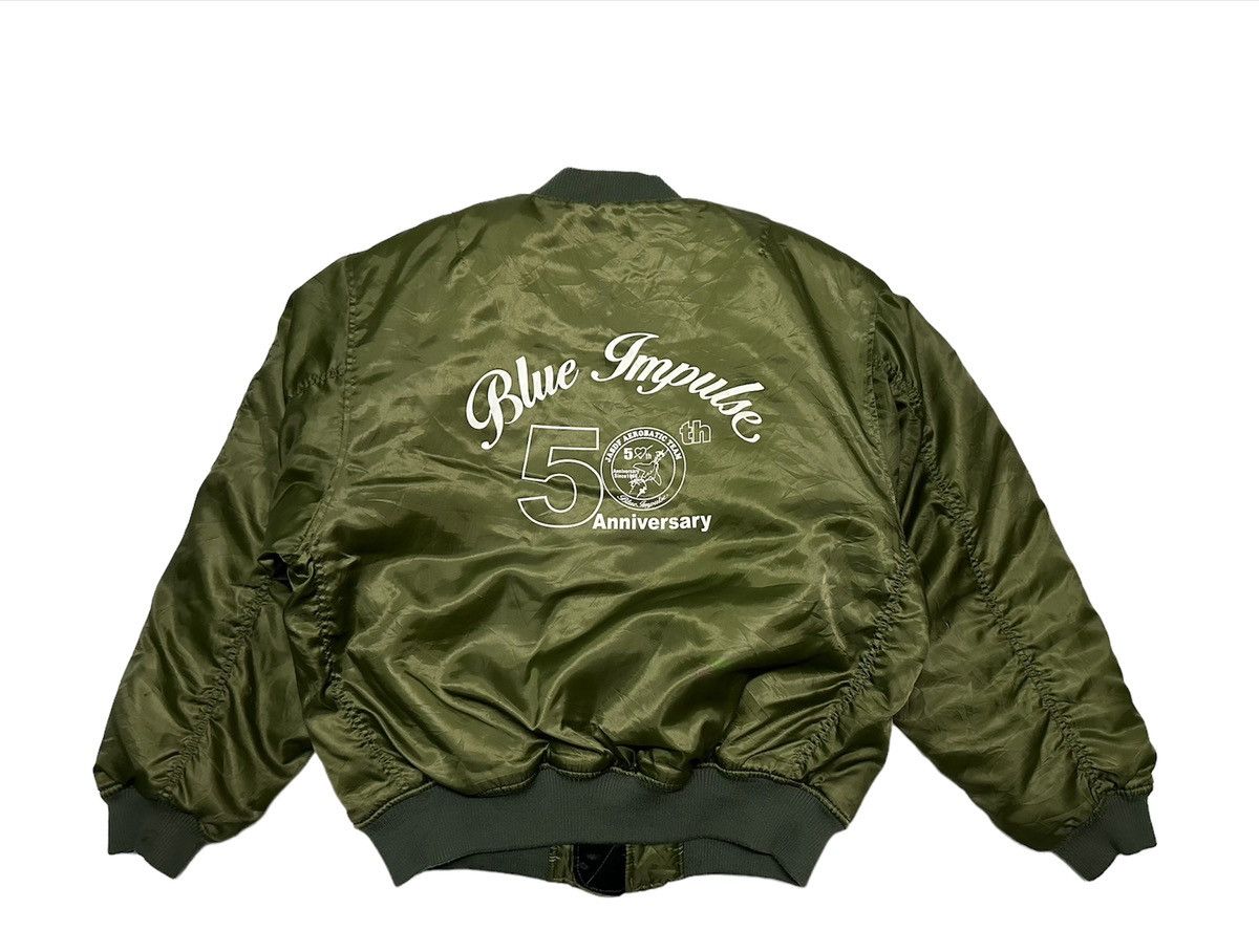 Military × Vintage Blue impulse 50th anniversary flight jacket | Grailed
