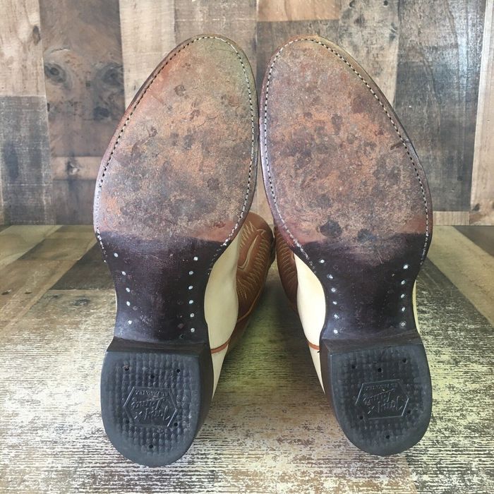 Tony Lama Tony Lama 6214 Vtg Gold Label Wingtip Cowboy Boots Mens 9 D ...