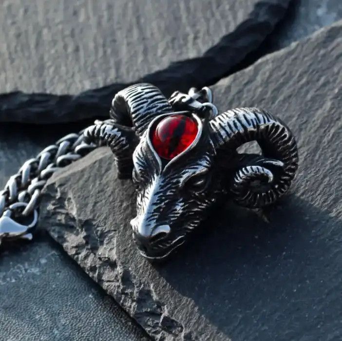 Cuban Link Chain Evil Eye Metal Goat Pendant Necklace | Grailed