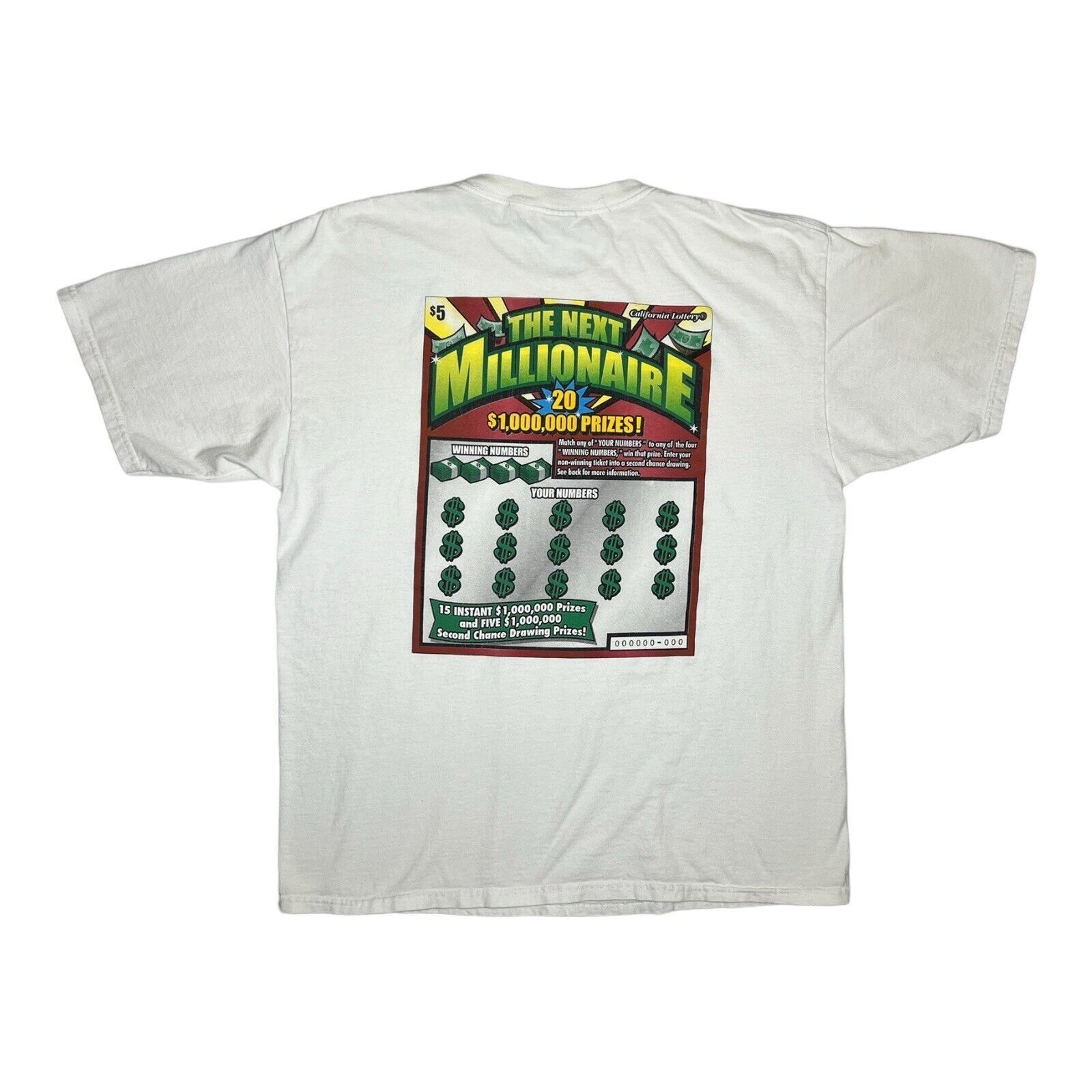 Gildan Vintage California Lottery T-Shirt Size XL “The Next Million ...