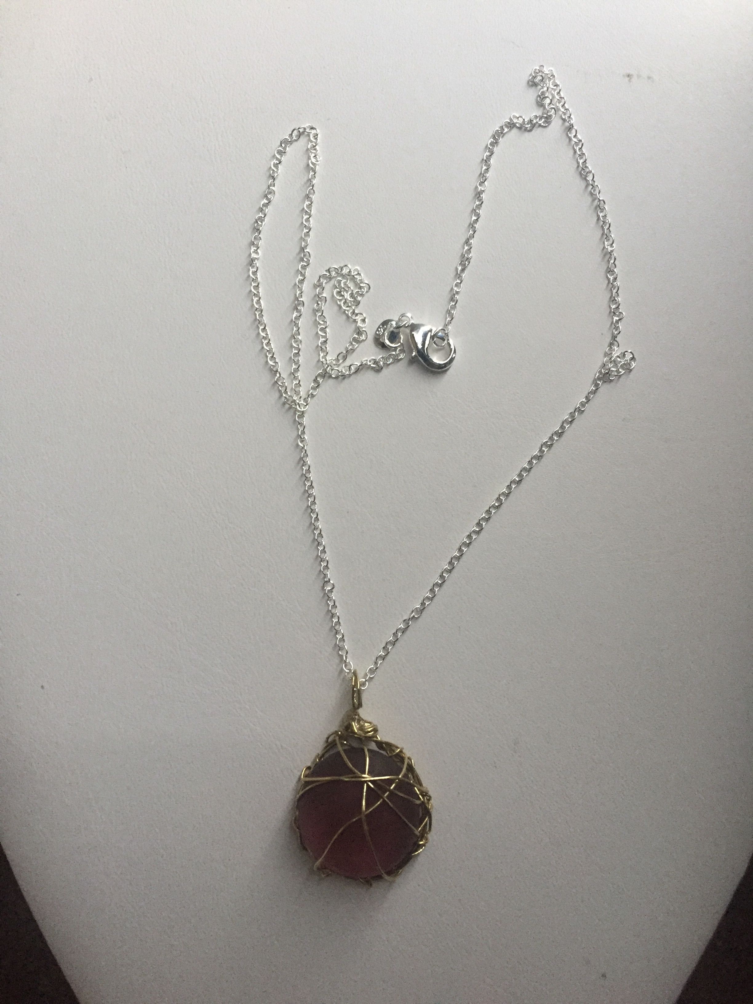 Handmade × Jewelry × Jw Purple Glass Wired Chain Necklace | Grailed