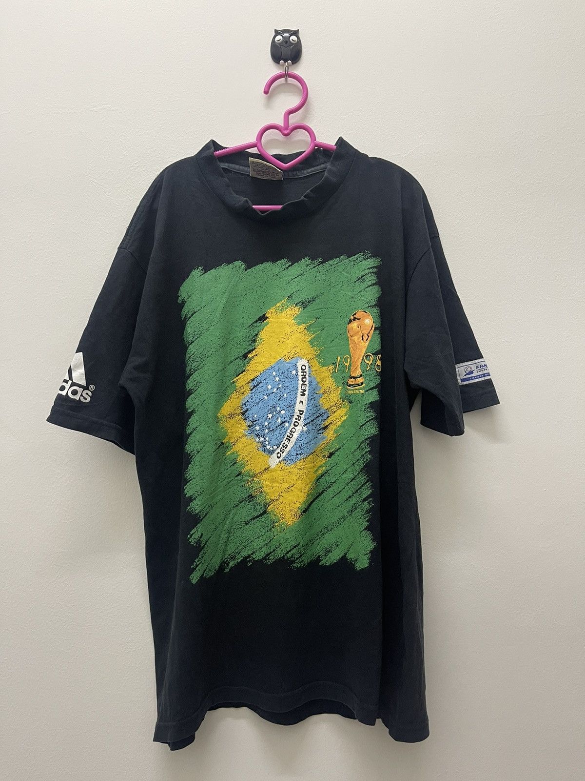 Adidas Rare Vintage FIFA WORLD CUP France 1998 BRAZIL Adidas Tee | Grailed