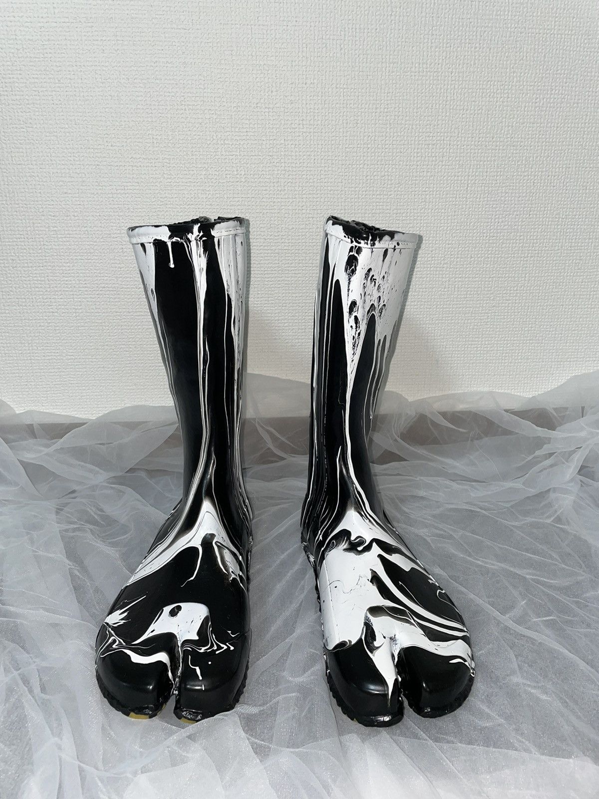 Custom × Japanese Brand × Rare Rubber Tabi Boots | Grailed