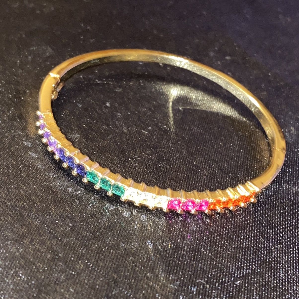 Avant Garde × Grail × Jewelry 24k Gold Plate Rainbow Cubic Zirconia ...