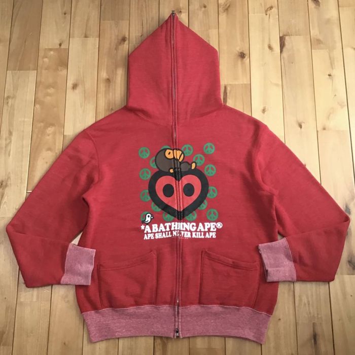 Bape BAPE Nap Heart Milo full zip hoodie a bathing ape NIGO | Grailed
