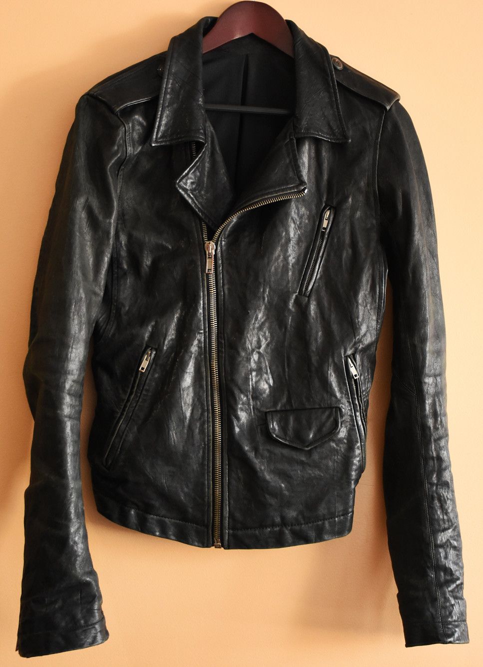 Rick Owens Stooges FW09 CRUST Hammered Leather jacket READ DESC | Grailed