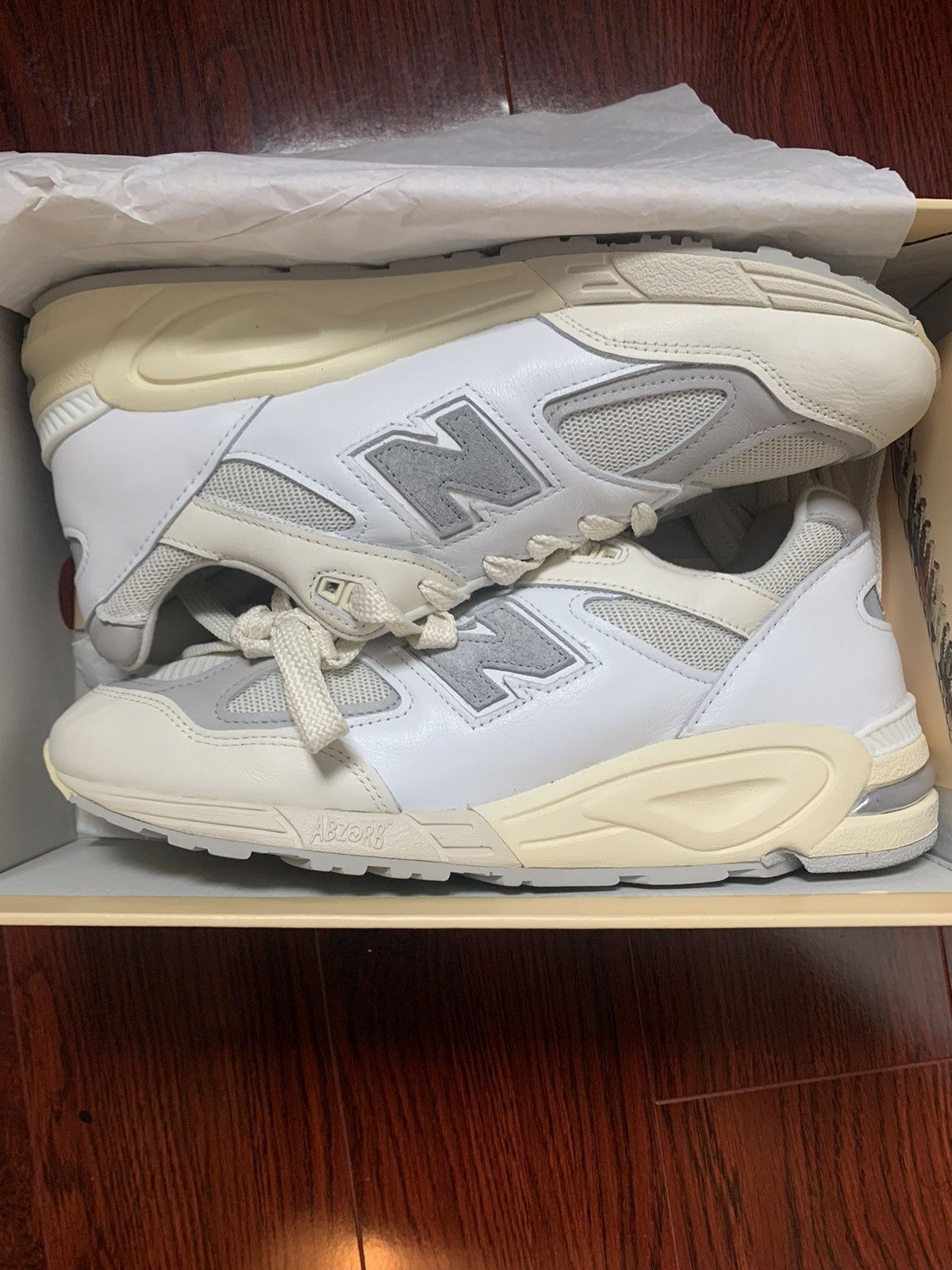 New Balance New Balance 990v2 MiUSA Teddy Santis Sea Salt | Grailed