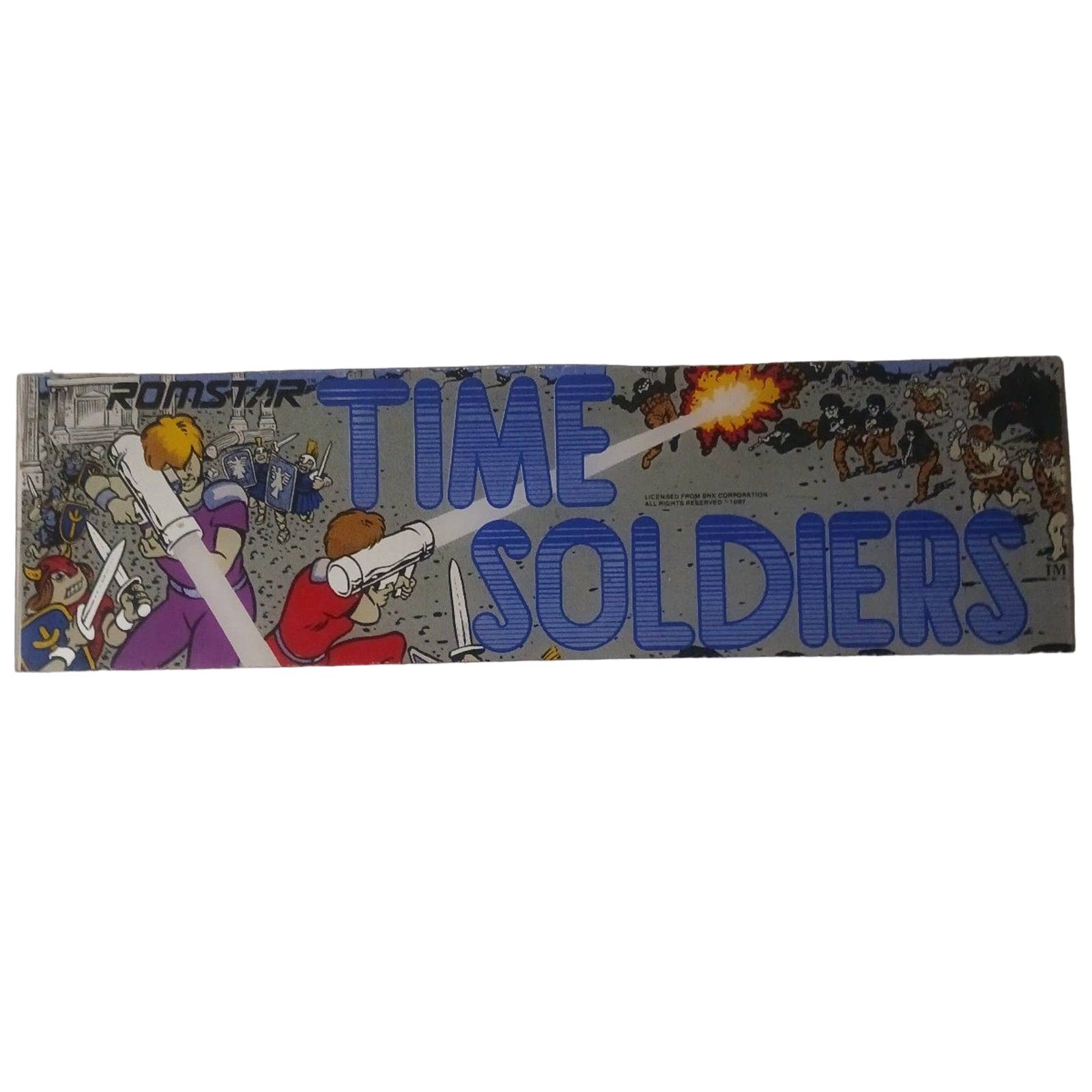 Vintage Time Soldiers Full 23.5 x 6.5 " Plexi Arcade Marquee Romstar ...