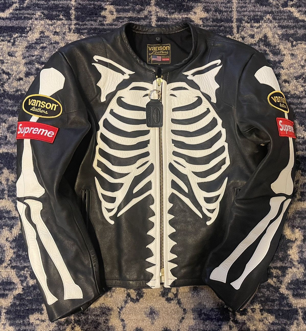Supreme (Last Drop) Vanson X supreme bones leather jacket | Grailed