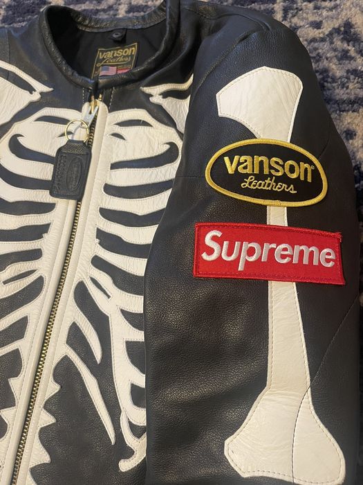 Supreme (Last Drop) Vanson X supreme bones leather jacket | Grailed