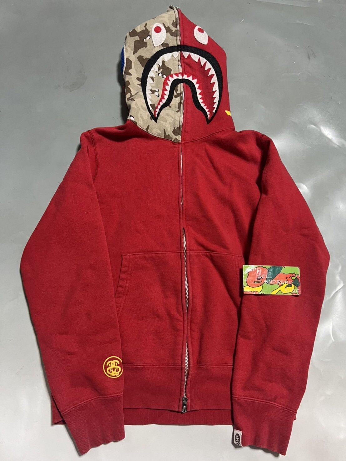 Bape Bape x Stussy Shark Full Zip Hoodie | Grailed