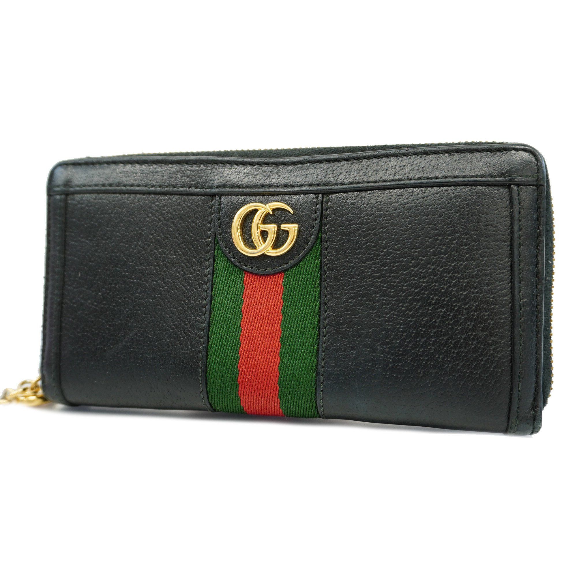 Gucci Auth Gucci Ophidia Sherry Gold Hardware 523154 Leather Long ...