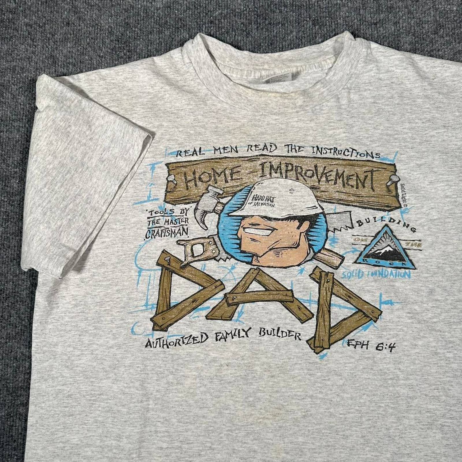 Hanes × Vintage Vintage 90s Jesus Parody T Shirt Home Improvement Dad ...