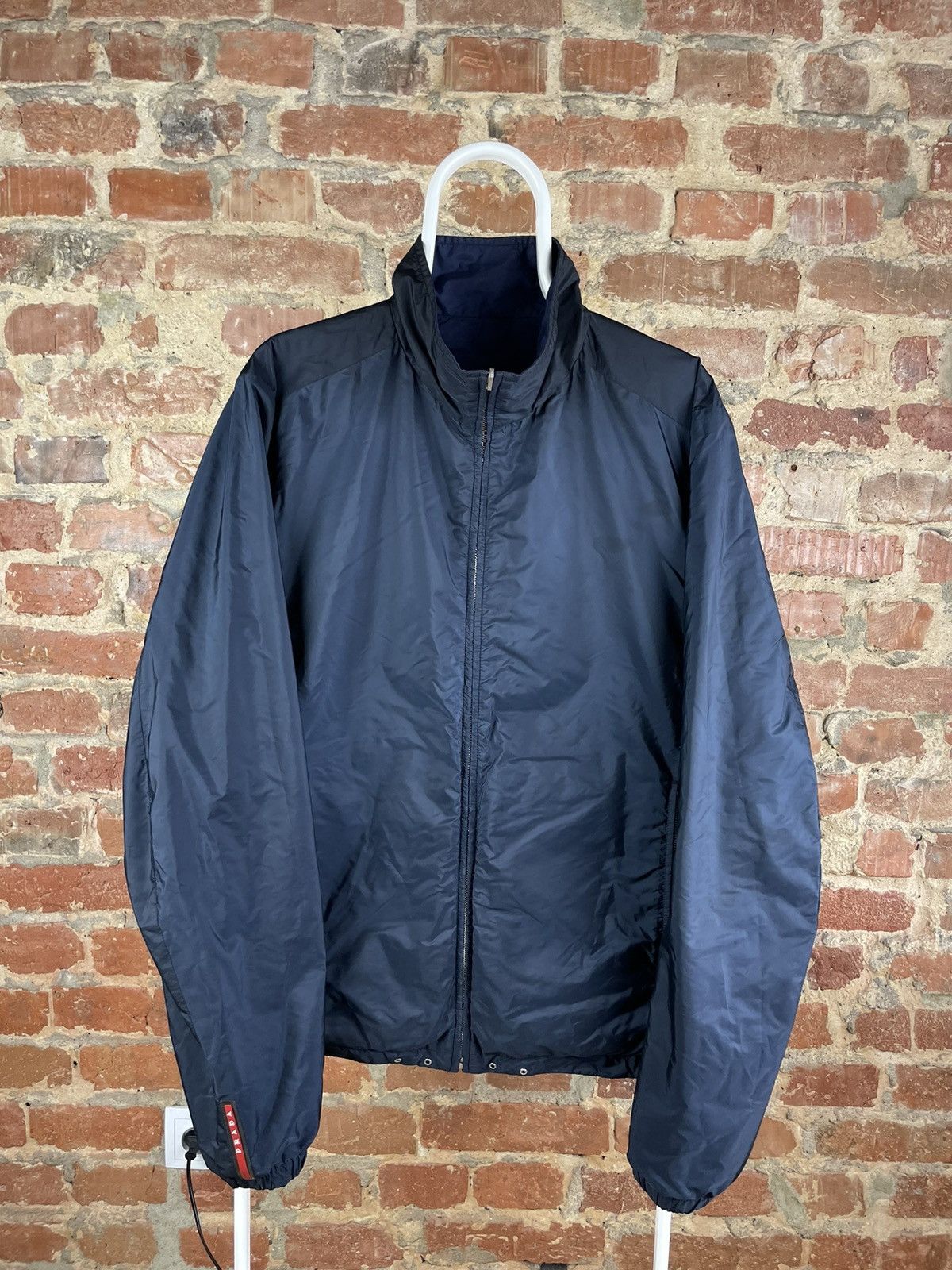 Prada Reversible waterproof jacket navy/black prada grail archive | Grailed