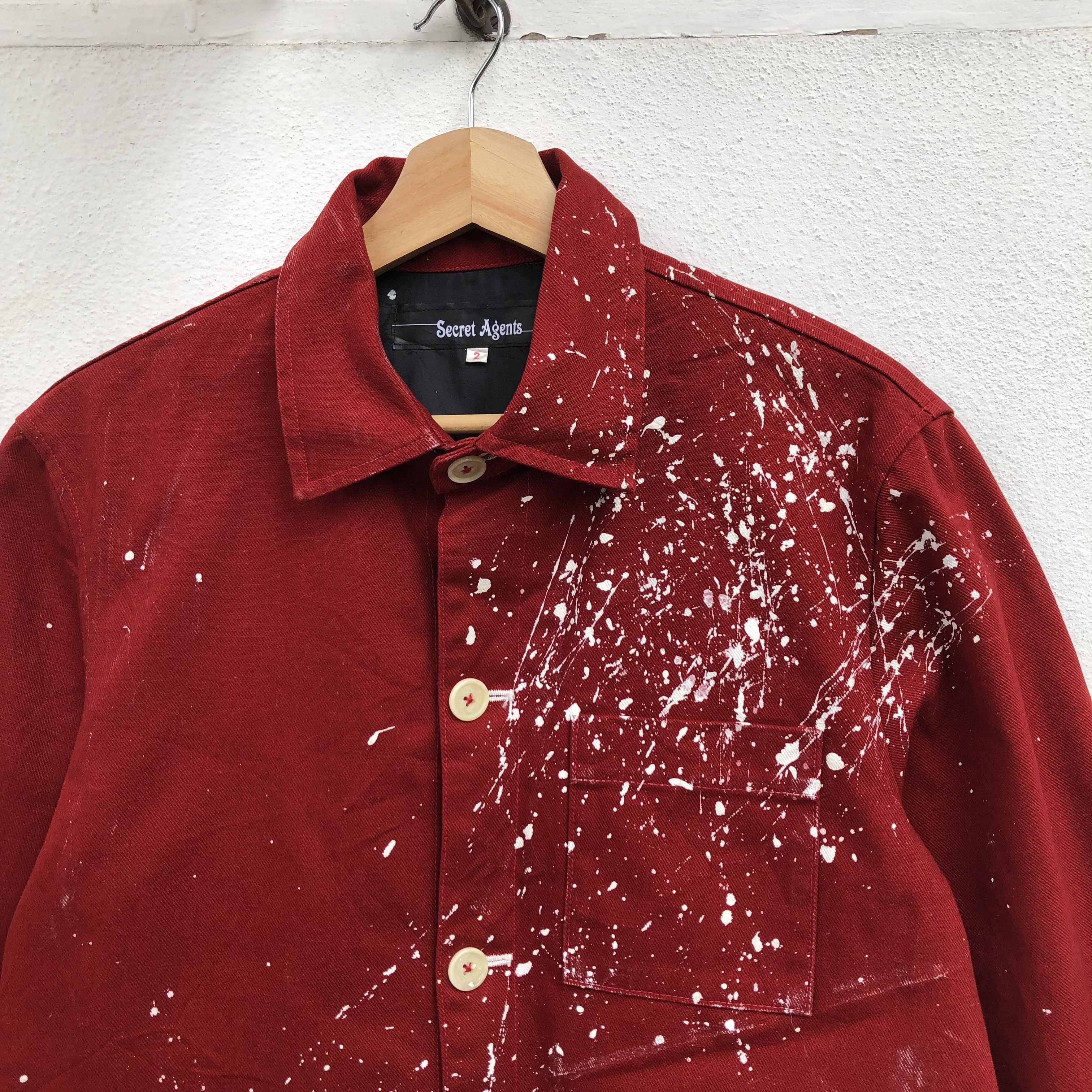 Art × Japanese Brand CHORE JACKET SECRET AGENT SPLASH PAINT DESIGN ...