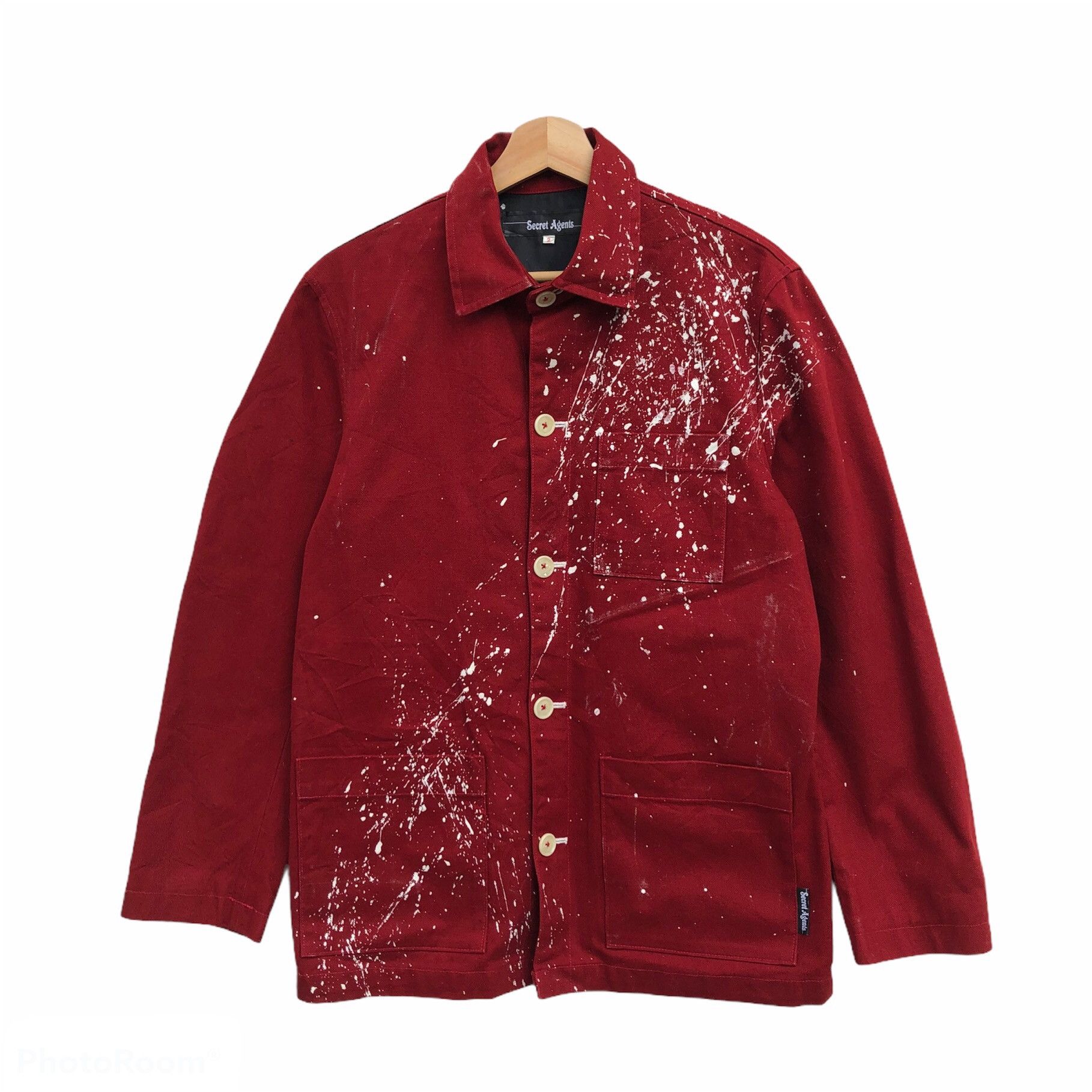 Art × Japanese Brand CHORE JACKET SECRET AGENT SPLASH PAINT DESIGN ...